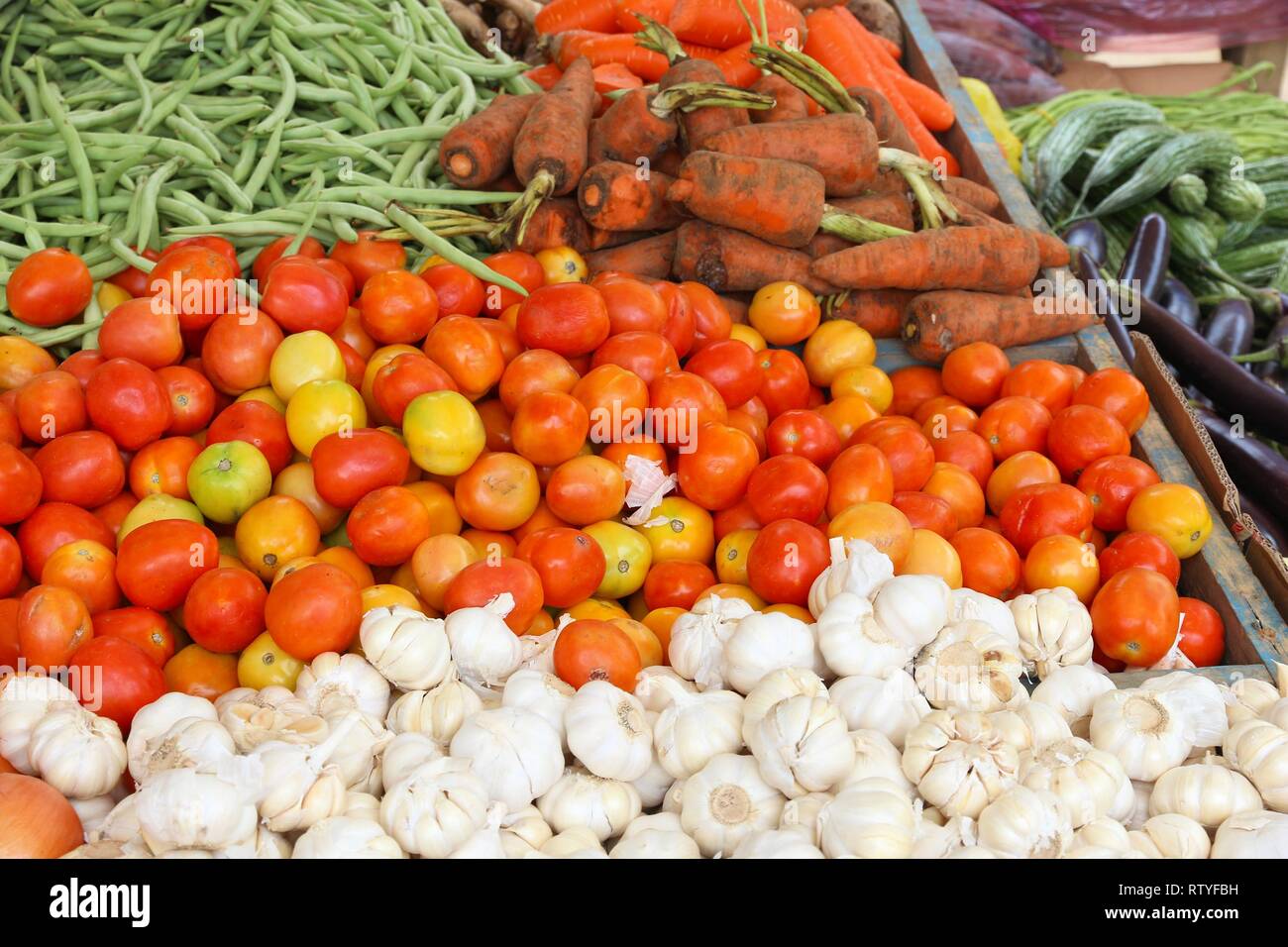 Local vegetables market in El Nido, Palawan, Philippines. Beans ...