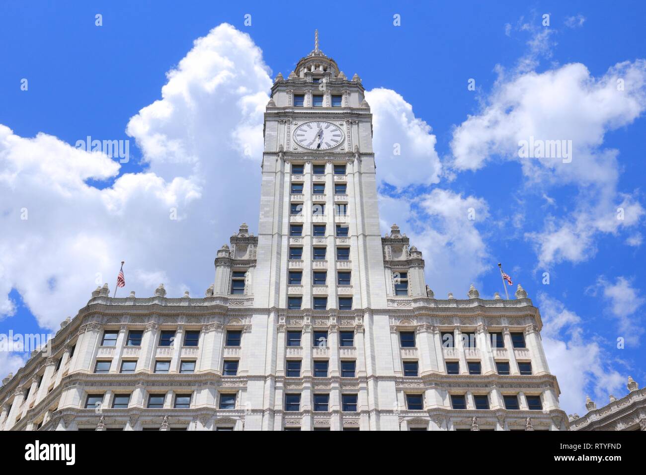 CHICAGO, USA - JUNE 28, 2013: Wrigley Building in Chicago. The building ...