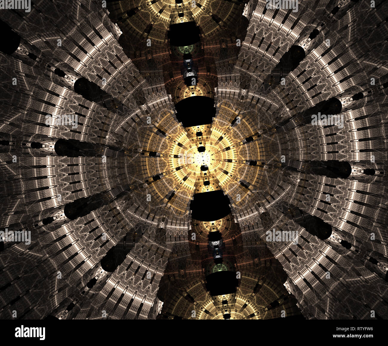 Glowing stargate in space, computer generated abstract background ...