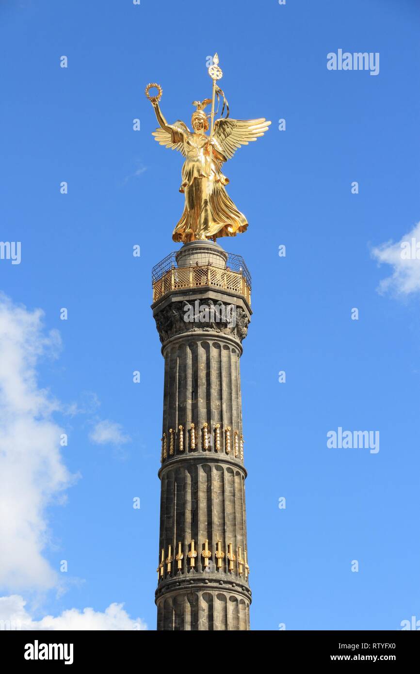 Victory Column (Siegessaule) in Berlin, Germany. Capital city monument ...