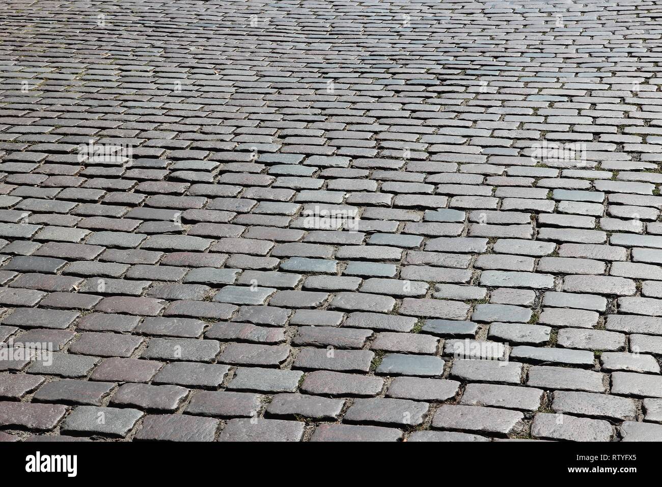 Cobbled square backgrond - cobbles pattern in Hamburg, Germany Stock ...