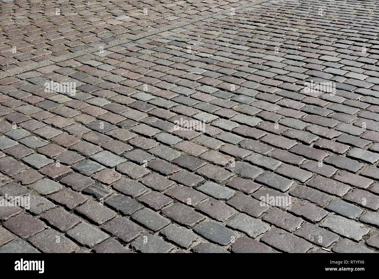 Cobbled square backgrond - cobbles pattern in Hamburg, Germany Stock ...
