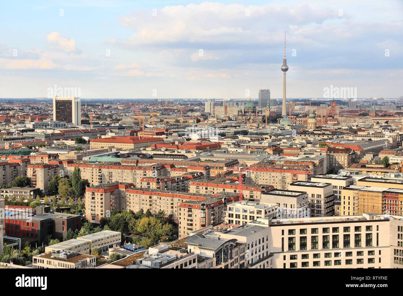 Berlin, Germany. Capital city architecture aerial view with TV Tower ...