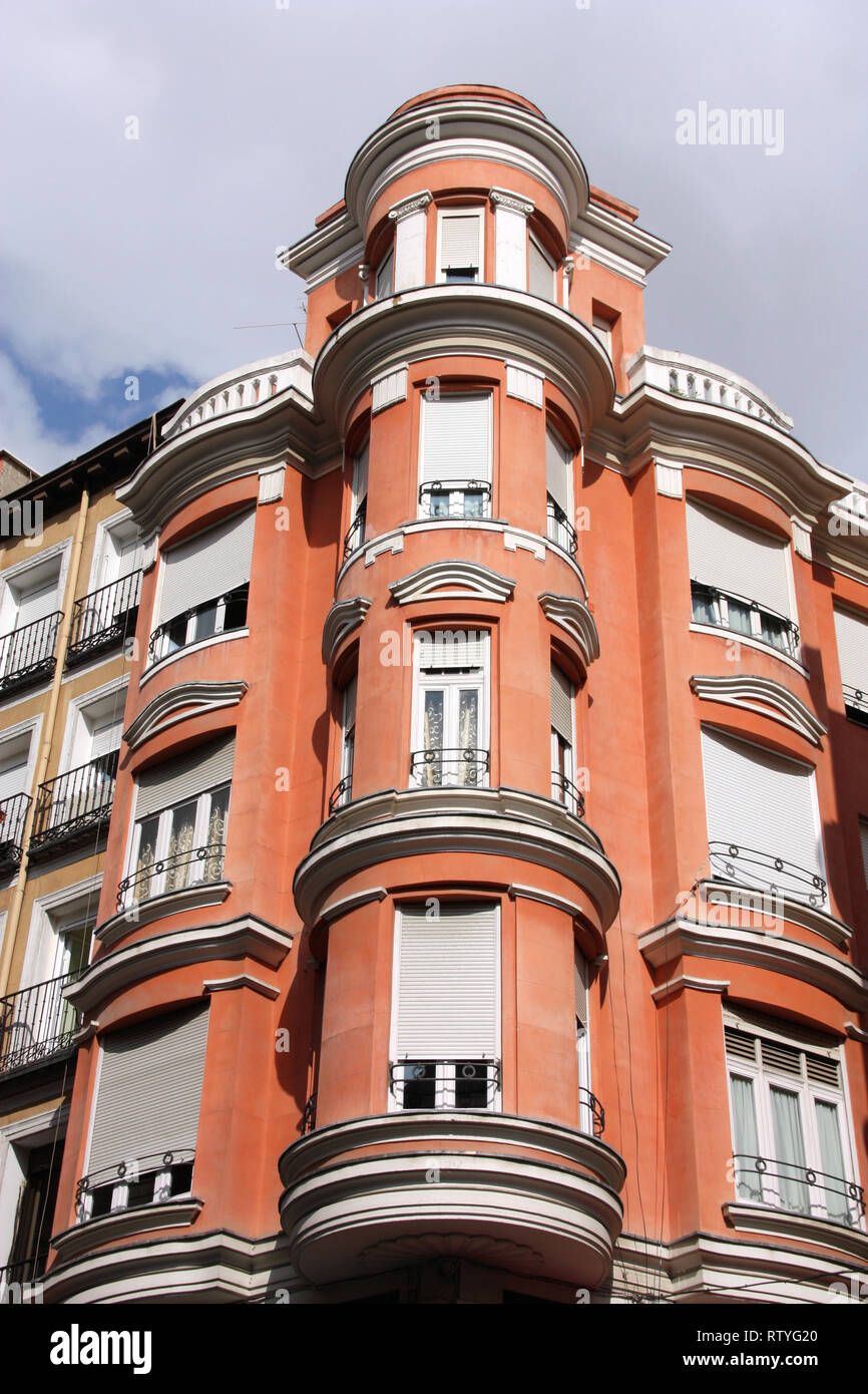 Mediterranean architecture in Spain. Old apartment buildings in famous ...