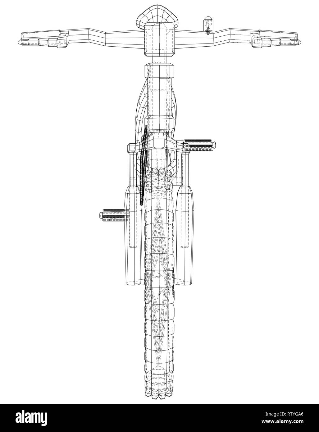 Bicycle blueprint. Outline bicycle on white background. Created ...