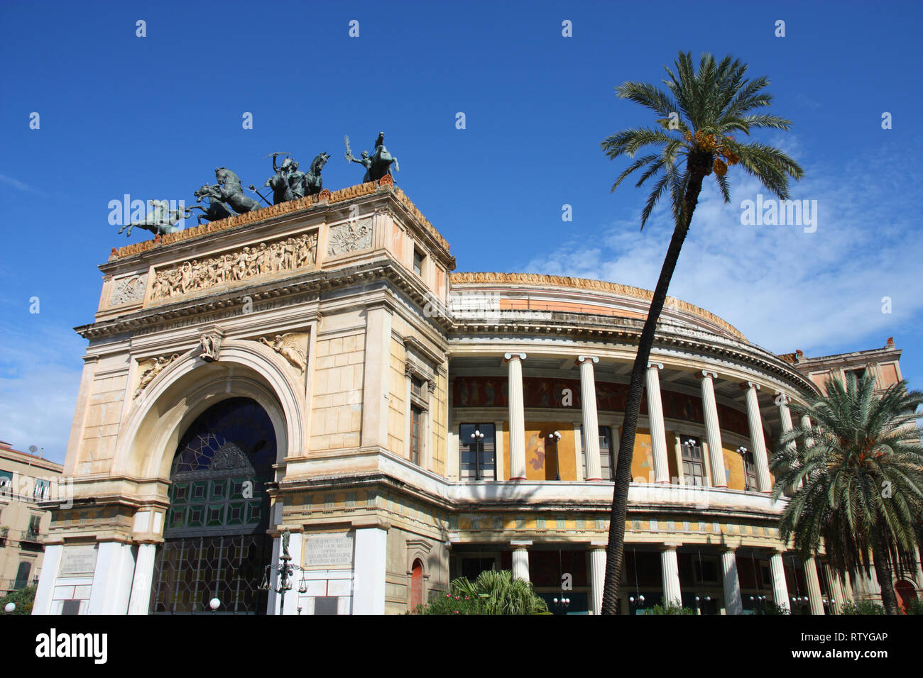 Palermo, Sicily island in Italy. Teatro Politeama opera house Stock ...