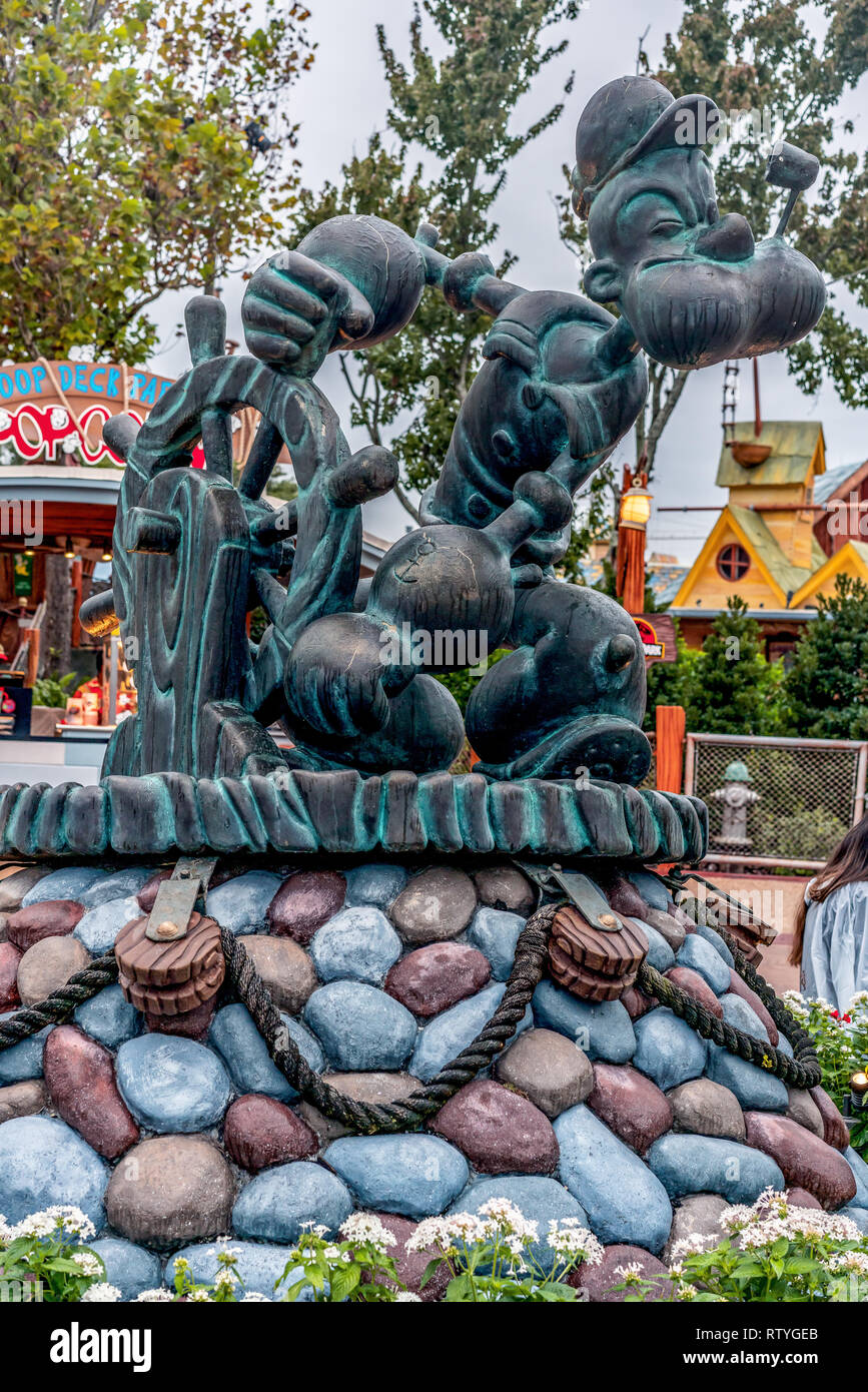 ORLANDO, FLORIDA, USA - DECEMBER, 2018: Statue of Popeye, cartoon ...