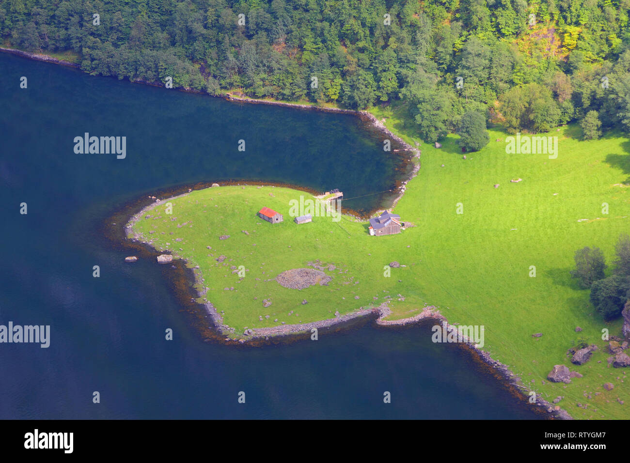Naeroyfjord - famous UNESCO World Heritage Site in Norway. Beautiful ...