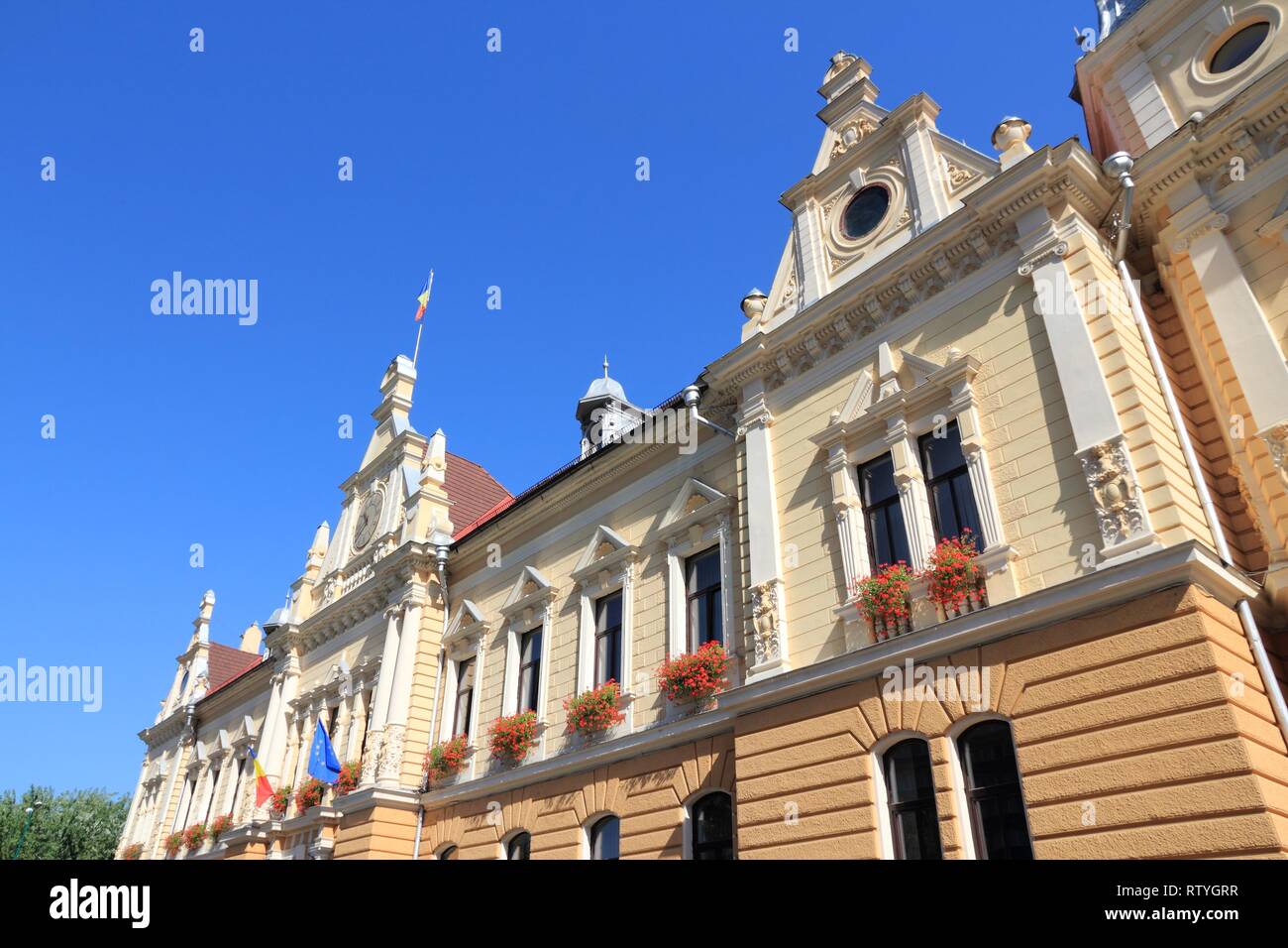 Brasov, town in Transylvania, Romania. City Hall building Stock Photo ...