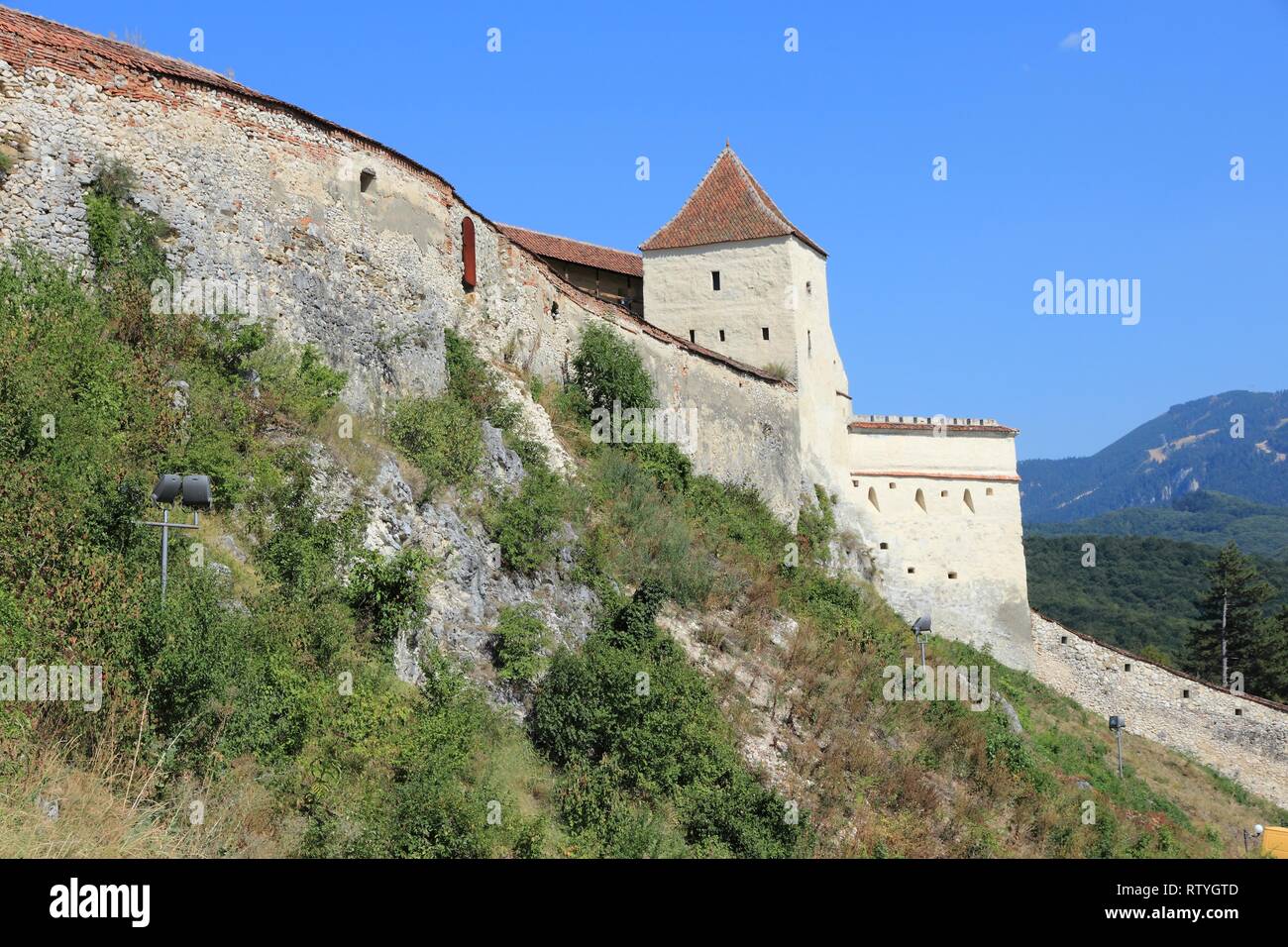Rasnov castle in Transylvania region, Romania. Old fortress Stock Photo ...