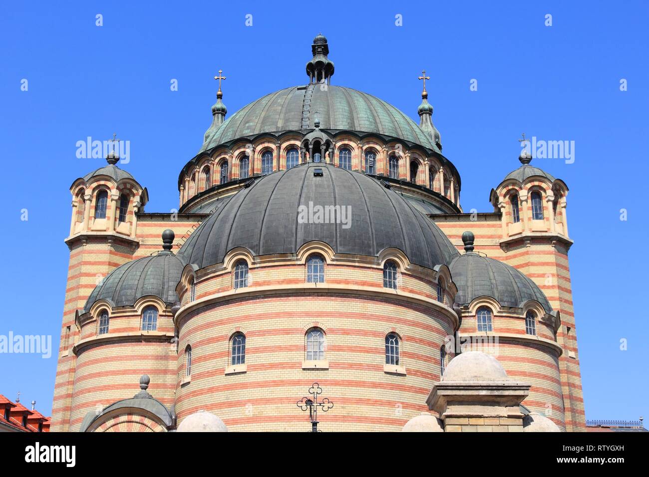 Sibiu, town in Transylvania, Romania. Holy Trinity Orthodox Cathedral ...