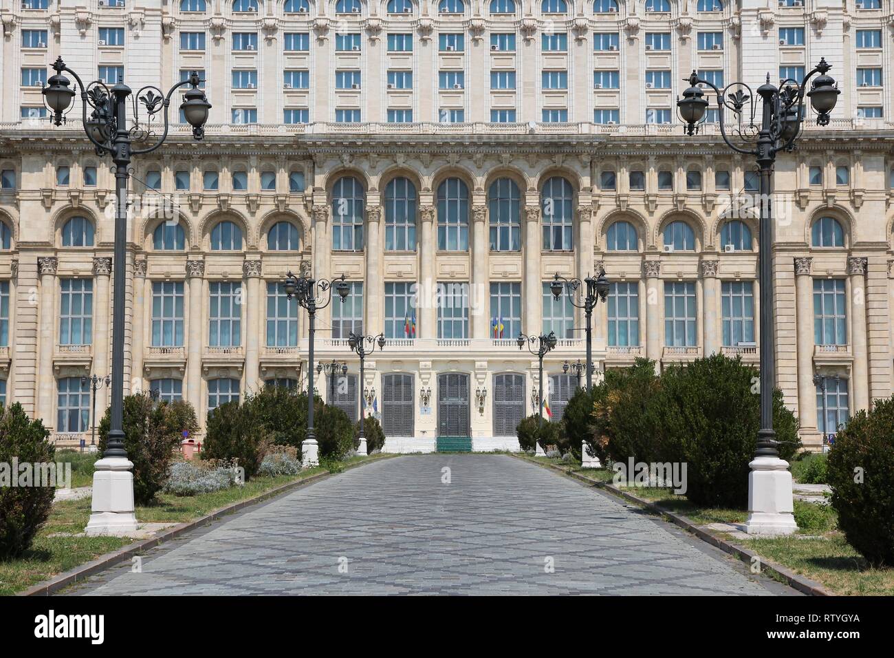 Bucharest, capital city of Romania. Palace of the Parliament (Romanian ...