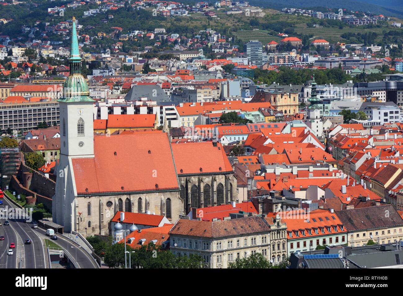 Bratislava, capital city of Slovakia. Cityscape with old architecture ...