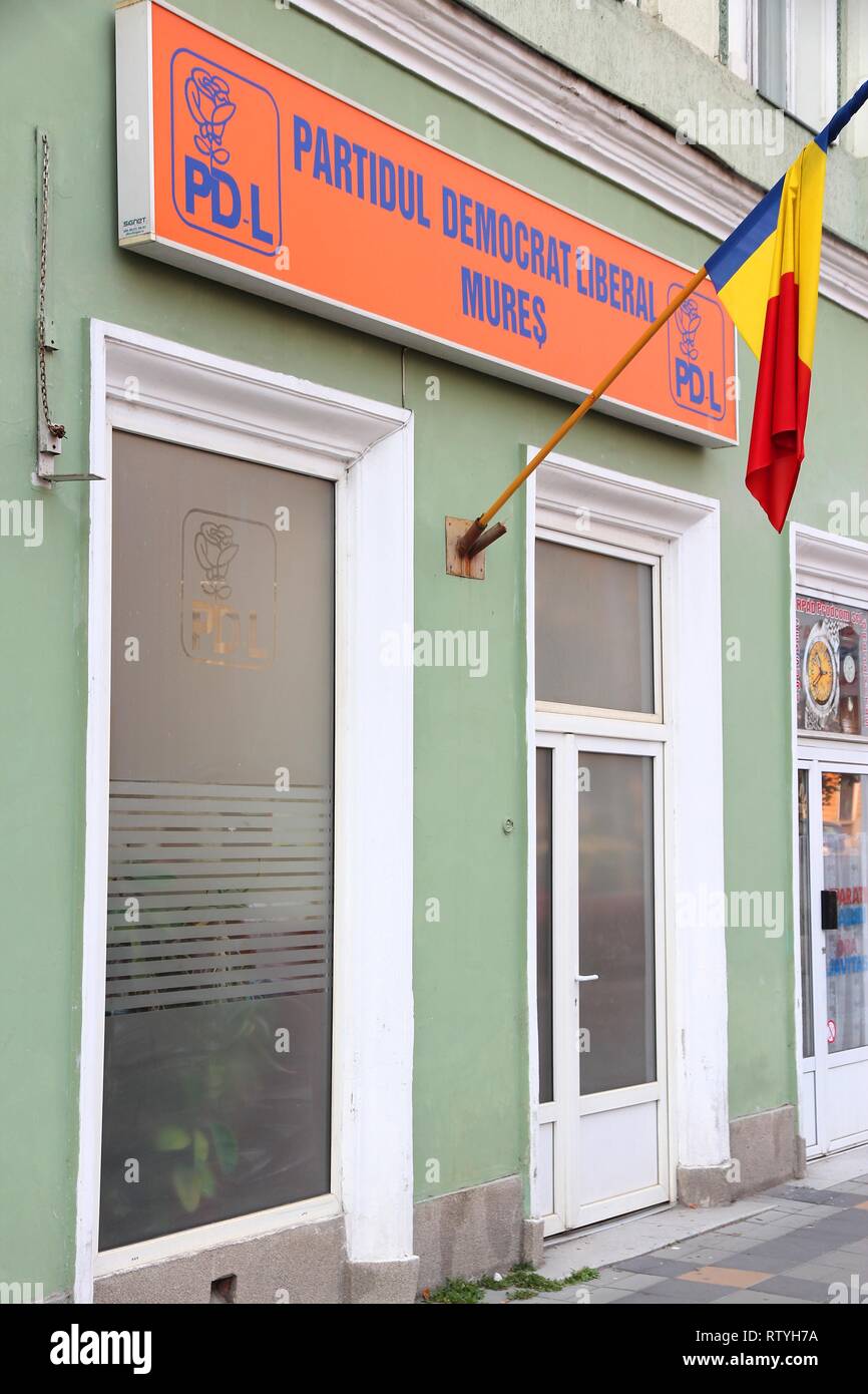 TARGU MURES, ROMANIA - AUGUST 25, 2012: Democratic Liberal Party ...