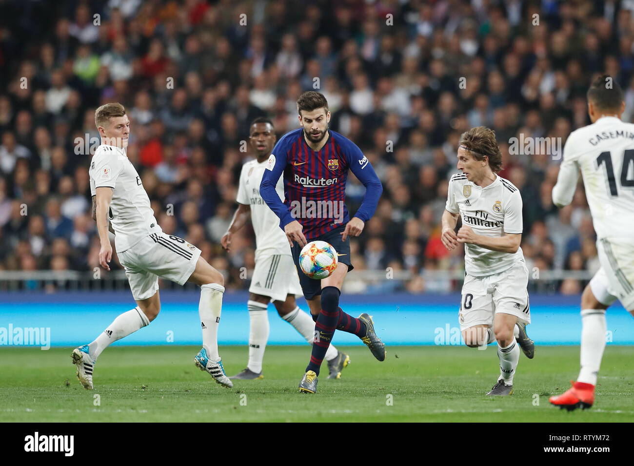 Madrid, Spain. 27th Feb, 2019. Gerard Pique (Barcelona) Football/Soccer ...
