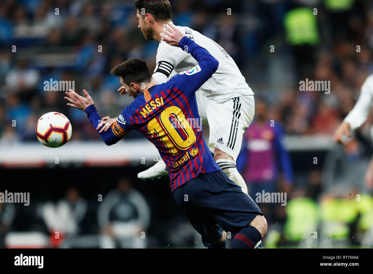 Lionel messi sergio ramos real madrid hi-res stock photography and ...