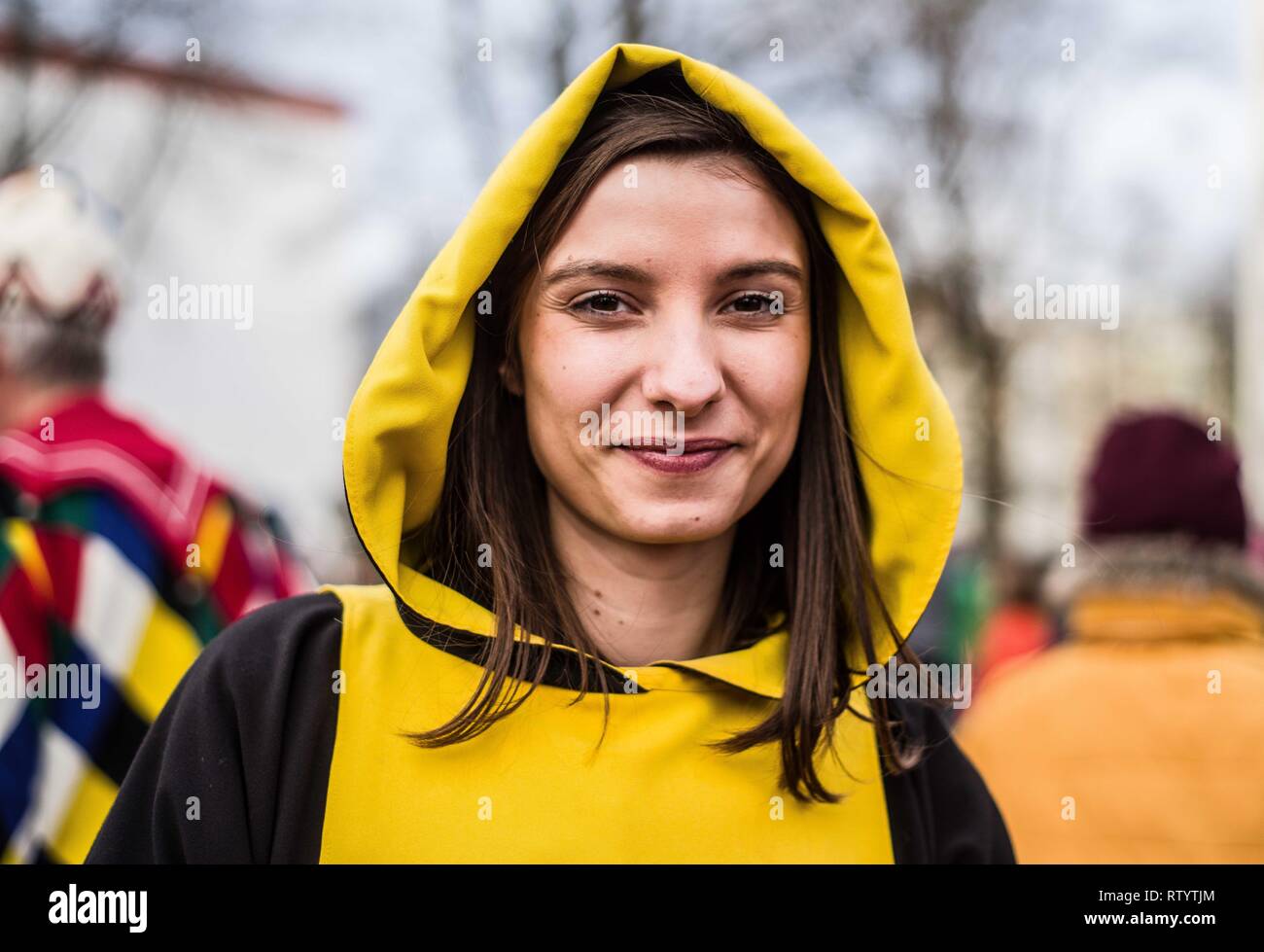 Munich, Bavaria, Germany. 3rd Mar, 2019. A performer dresses as the ...