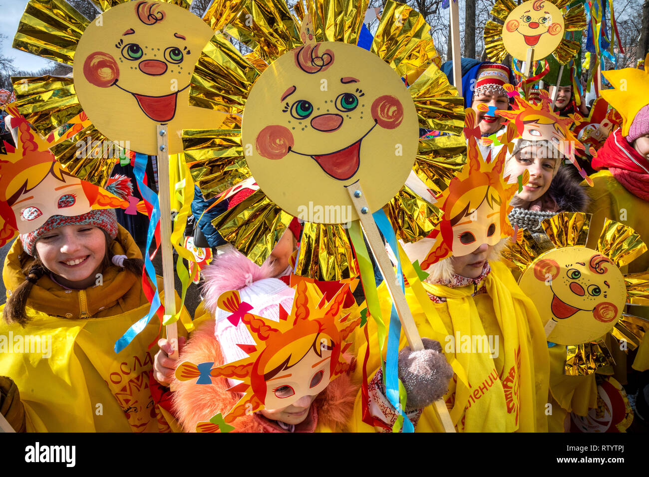 Yaroslavl, Russia. 3rd March, 2019: People celebrate Maslenitsa by ...