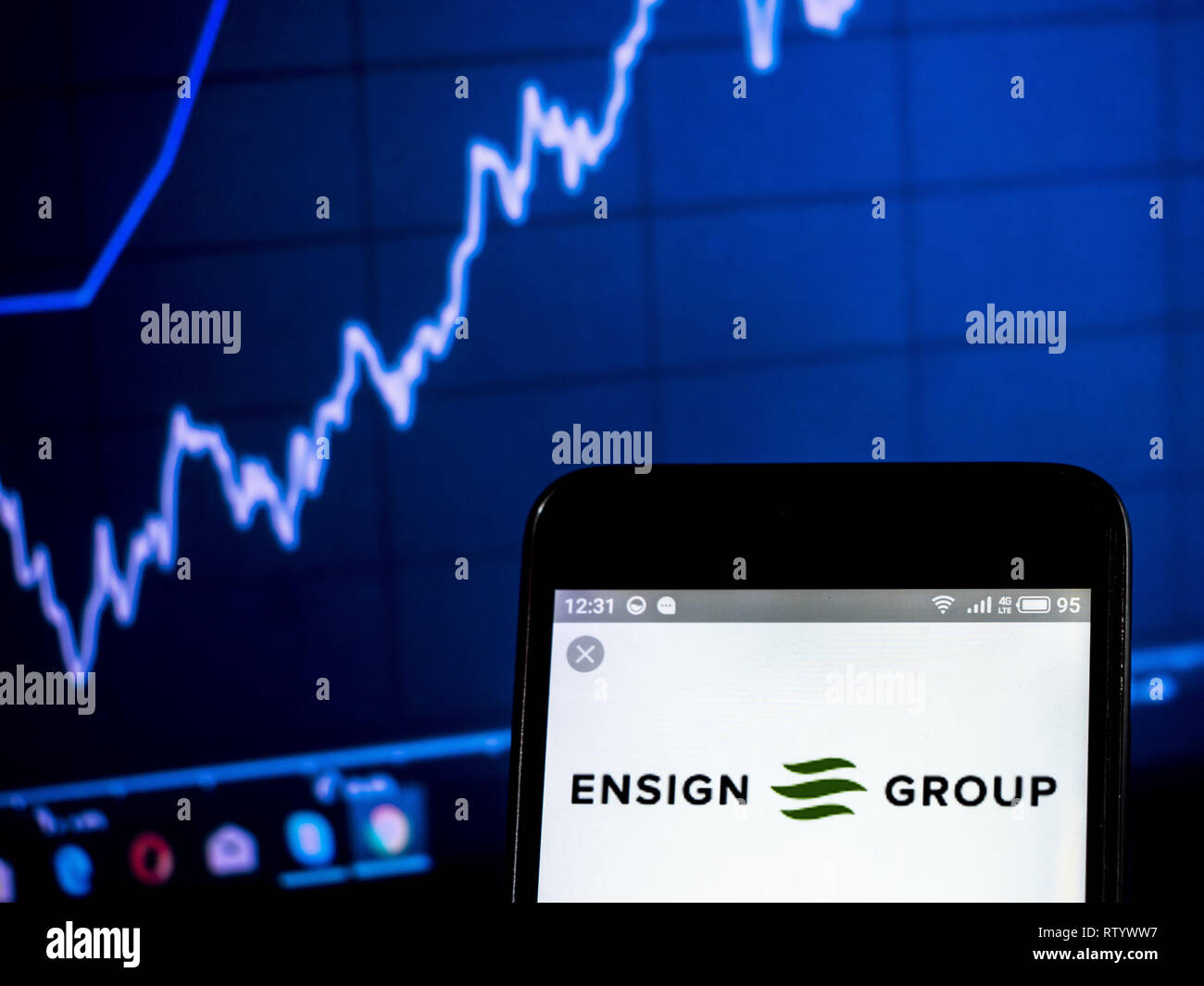 Ukraine. 3rd Mar, 2019. The Ensign Group, Inc. logo seen displayed on a ...