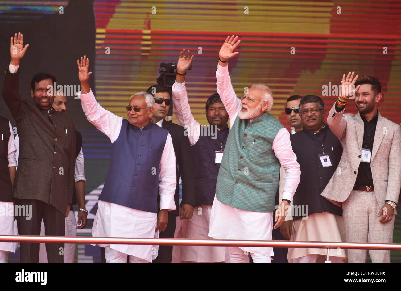 Indian prime minister narendra modi waves hi-res stock photography and ...
