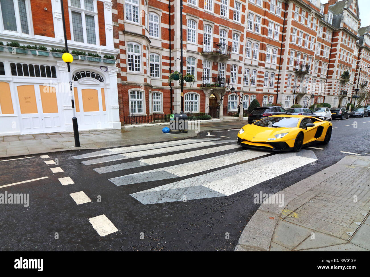 Zebra crossing uk luxury car hi-res stock photography and images - Alamy