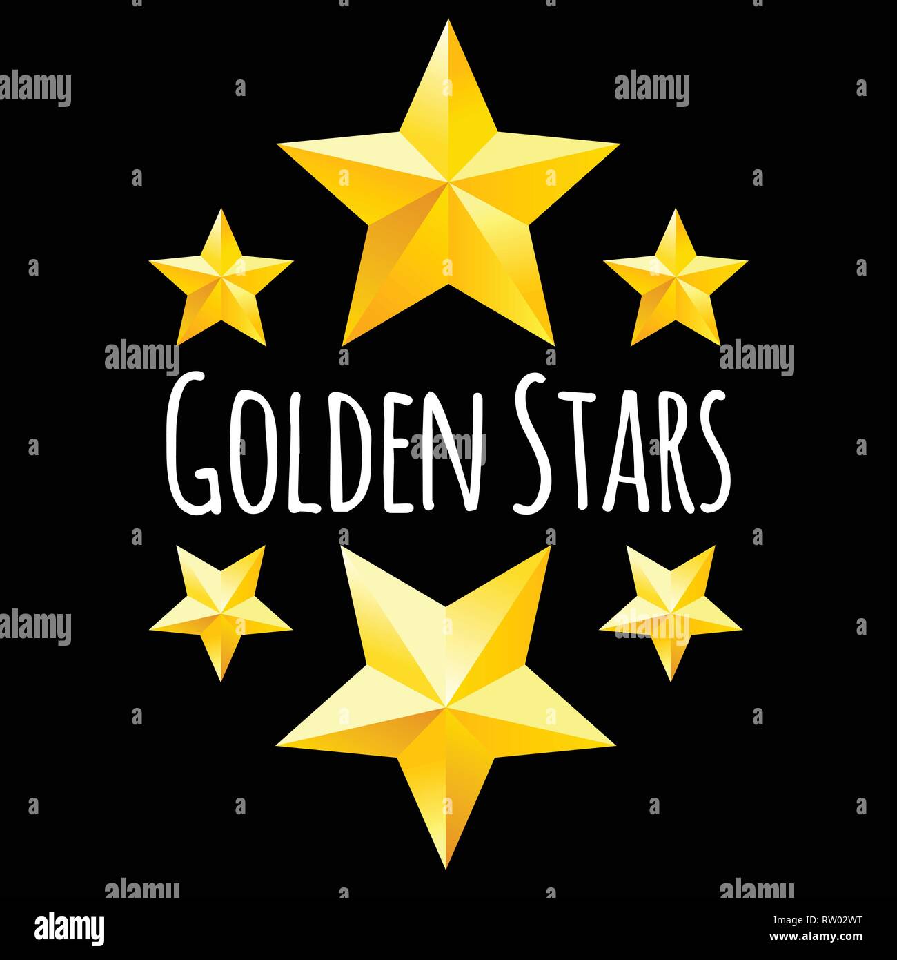 Golden star symbols. Vector yellow elements for your design Stock ...