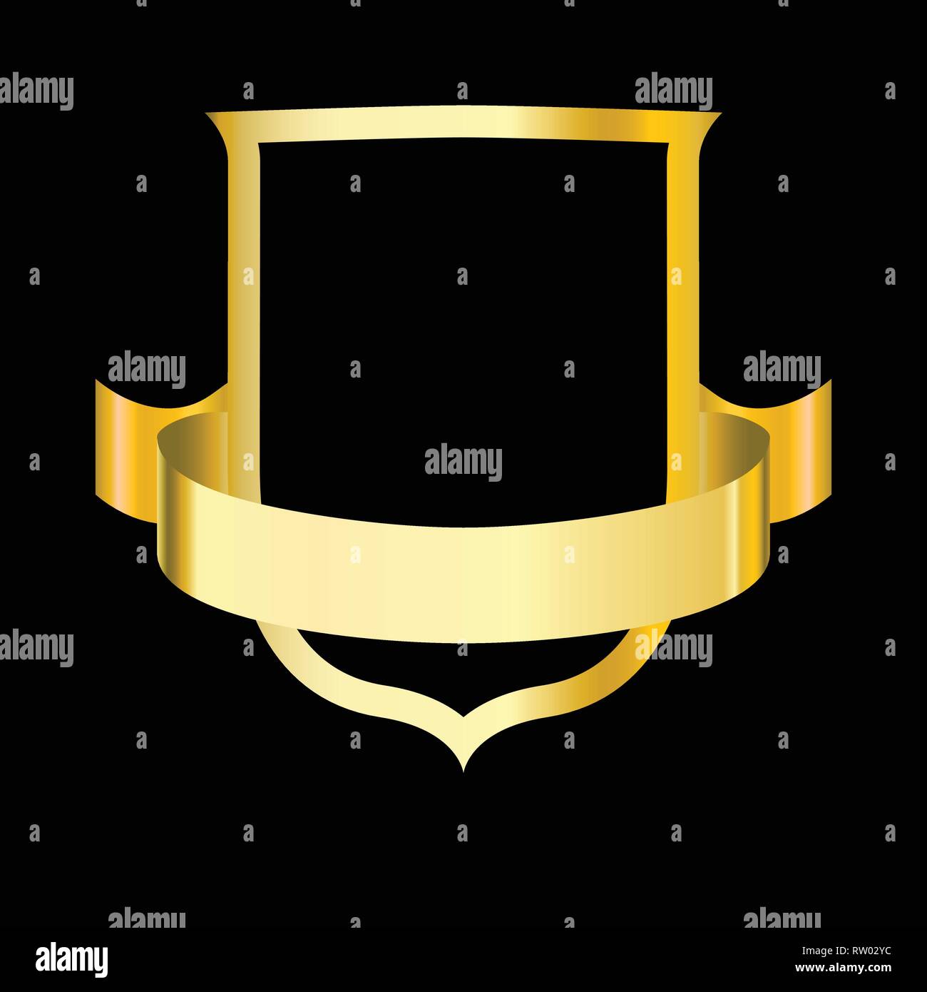 Golden shield with ribbon. Vector illustration for design Stock Vector ...