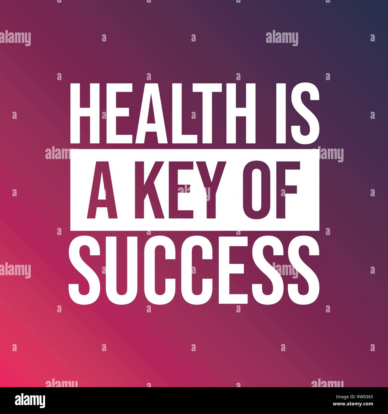 Health is a key of success. Motivation quote with modern background ...
