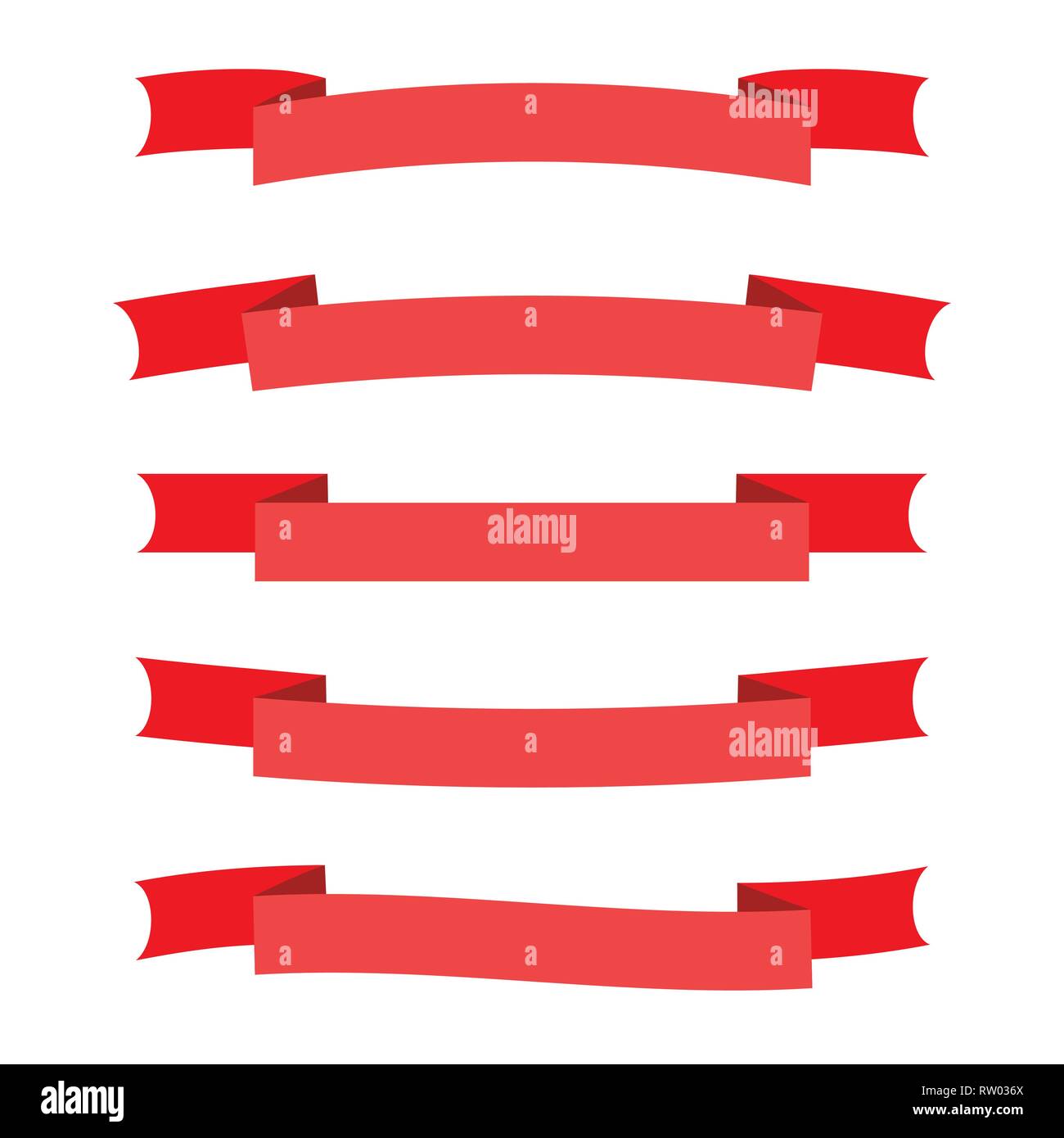 Vector red ribbon banners set. Beautiful blank for decoration graphic ...