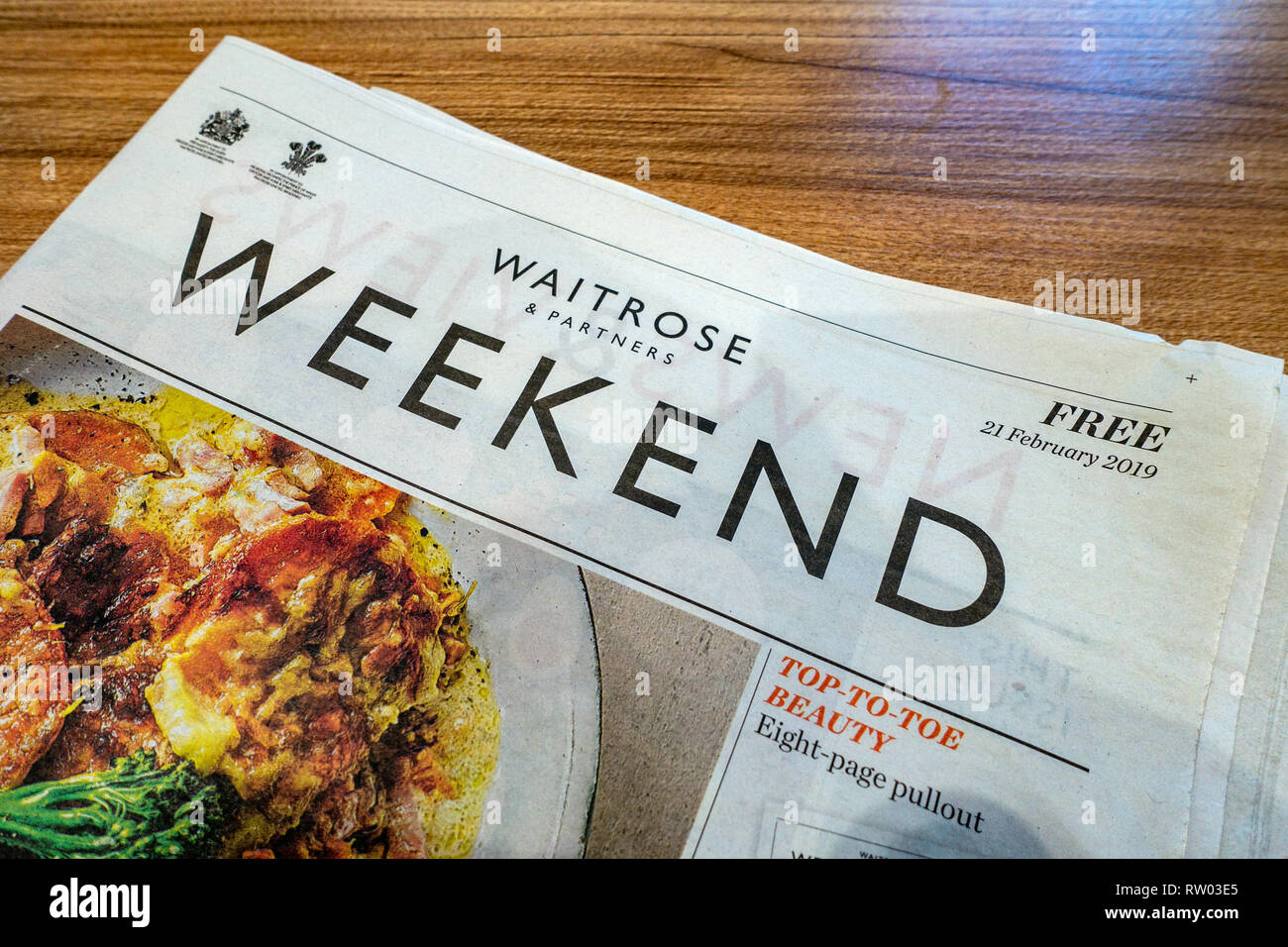 newspaper masthead on the Waitrose and Partners Weekend House Magazine ...