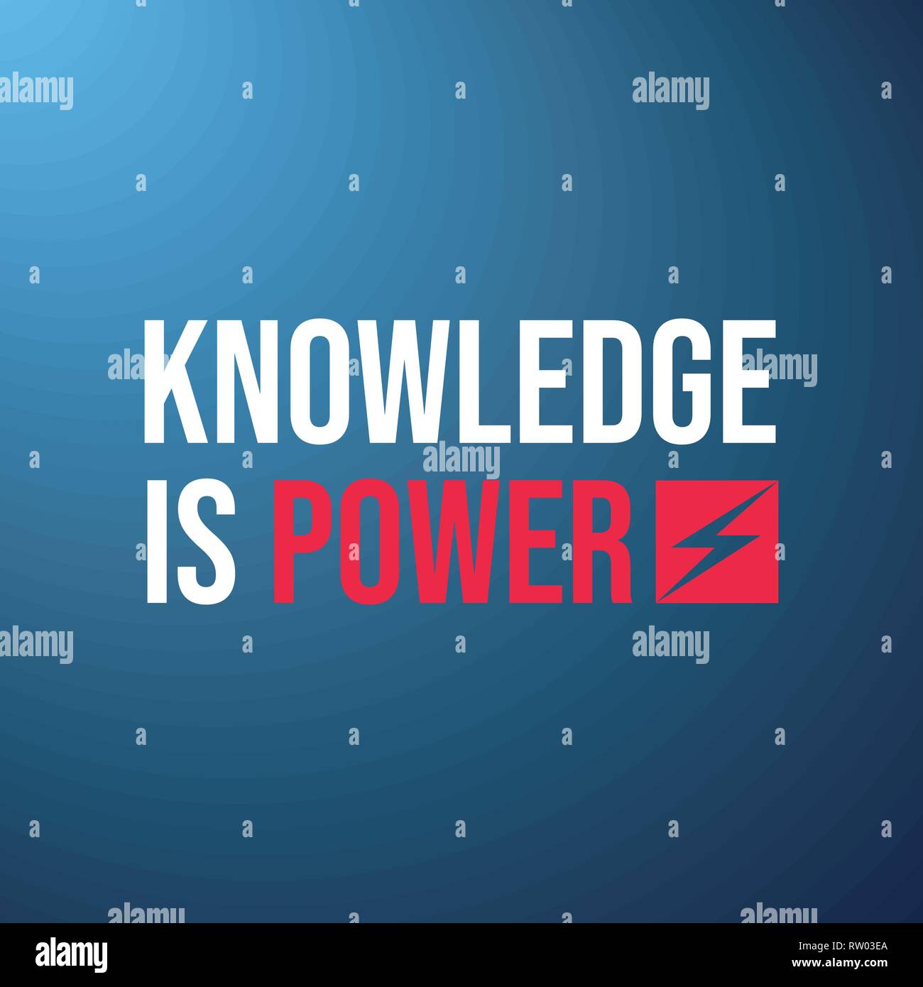 Knowledge is power. Life quote with modern background vector ...