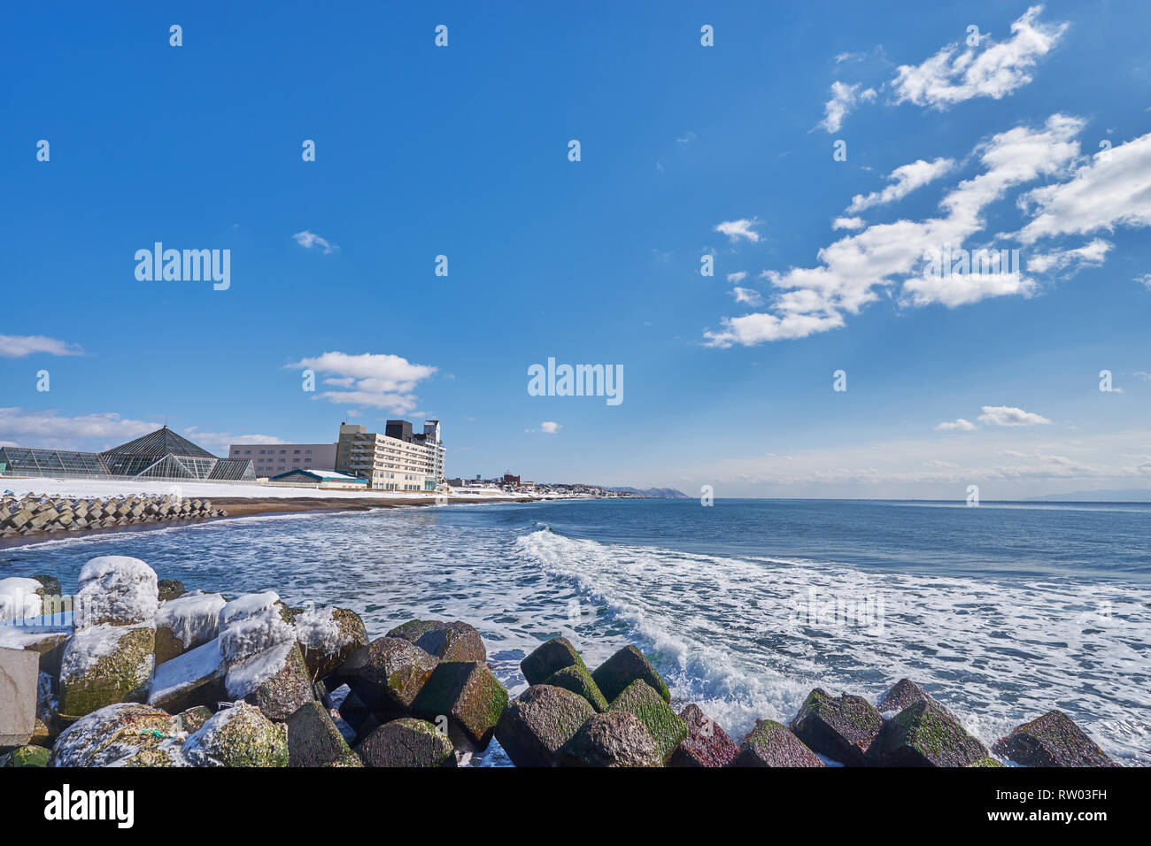 Beautiful landscape scenic of Hakodate mountain at the end of Matsukura ...