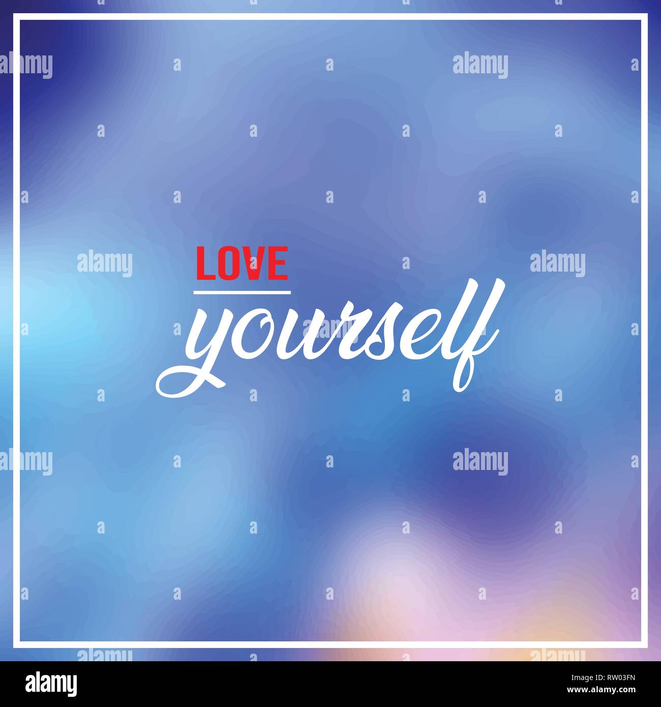 love yourself. Life quote with modern background vector illustration Stock Vector Image & Art ...