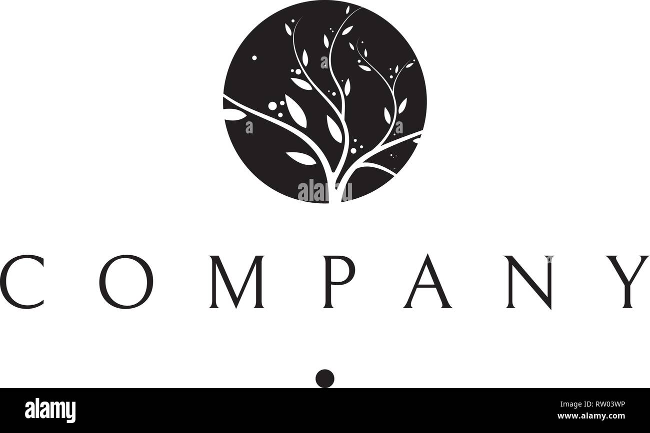 Tree Nature branch Black vector logo design Stock Vector Image & Art ...
