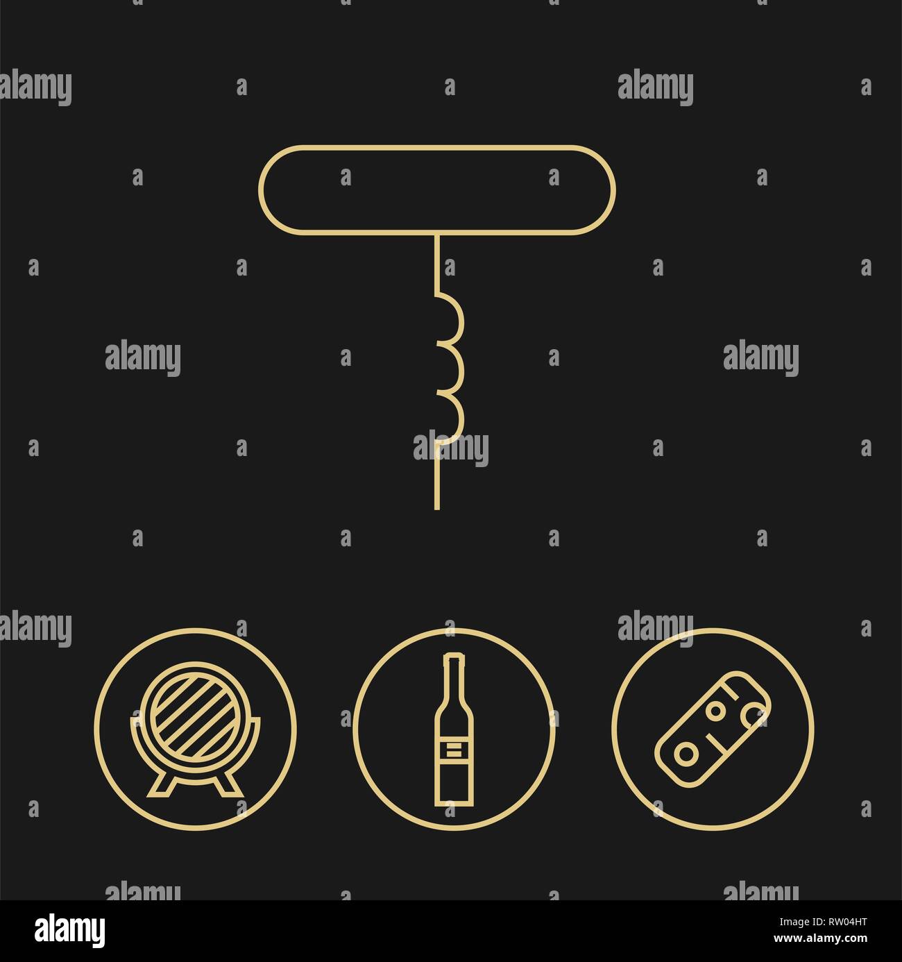 Wine bottle cork corkscrew Stock Vector Images - Alamy