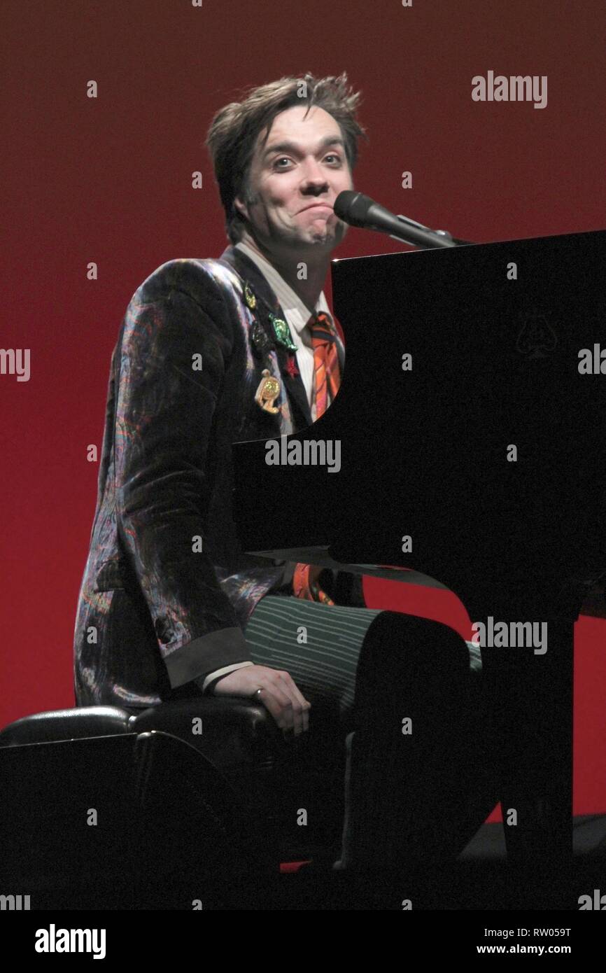 Singer and songwriter Rufus Wainwright is shown performing on stage ...