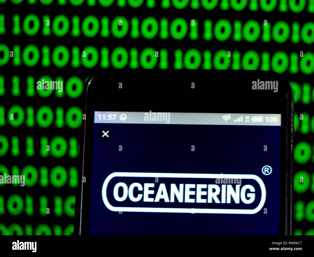 Oceaneering International, Inc. logo seen displayed on smart phone ...