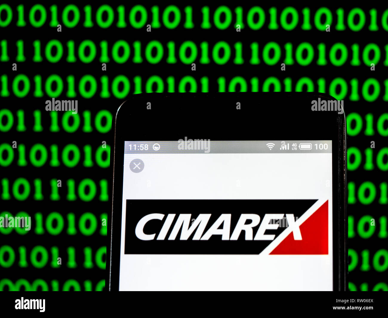 Cimarex Energy Co. logo seen displayed on smart phone Stock Photo - Alamy