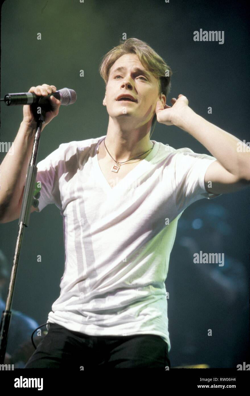 Country music artist Bryan White is shown performing on stage during a ...