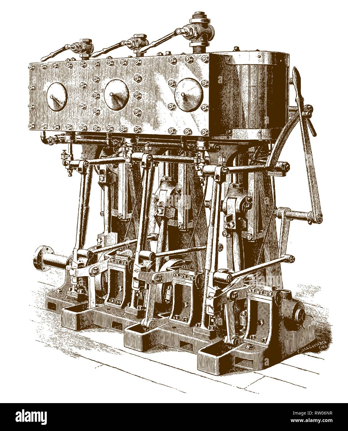 Triple expansion engine Stock Vector Images - Alamy