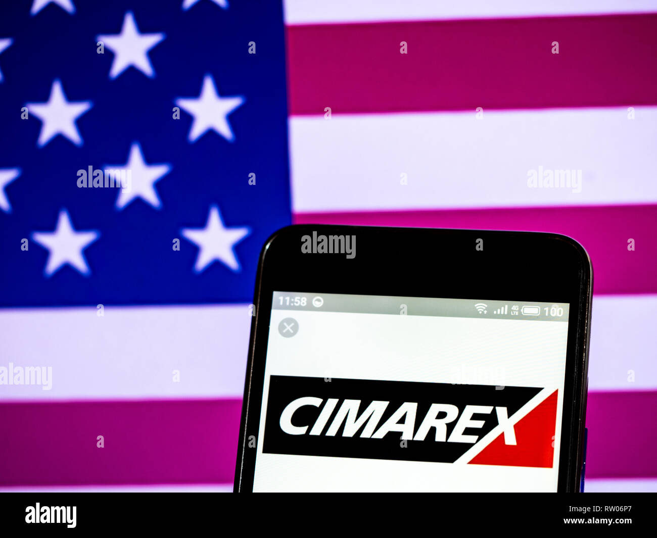 Cimarex Energy Co. logo seen displayed on smart phone Stock Photo - Alamy