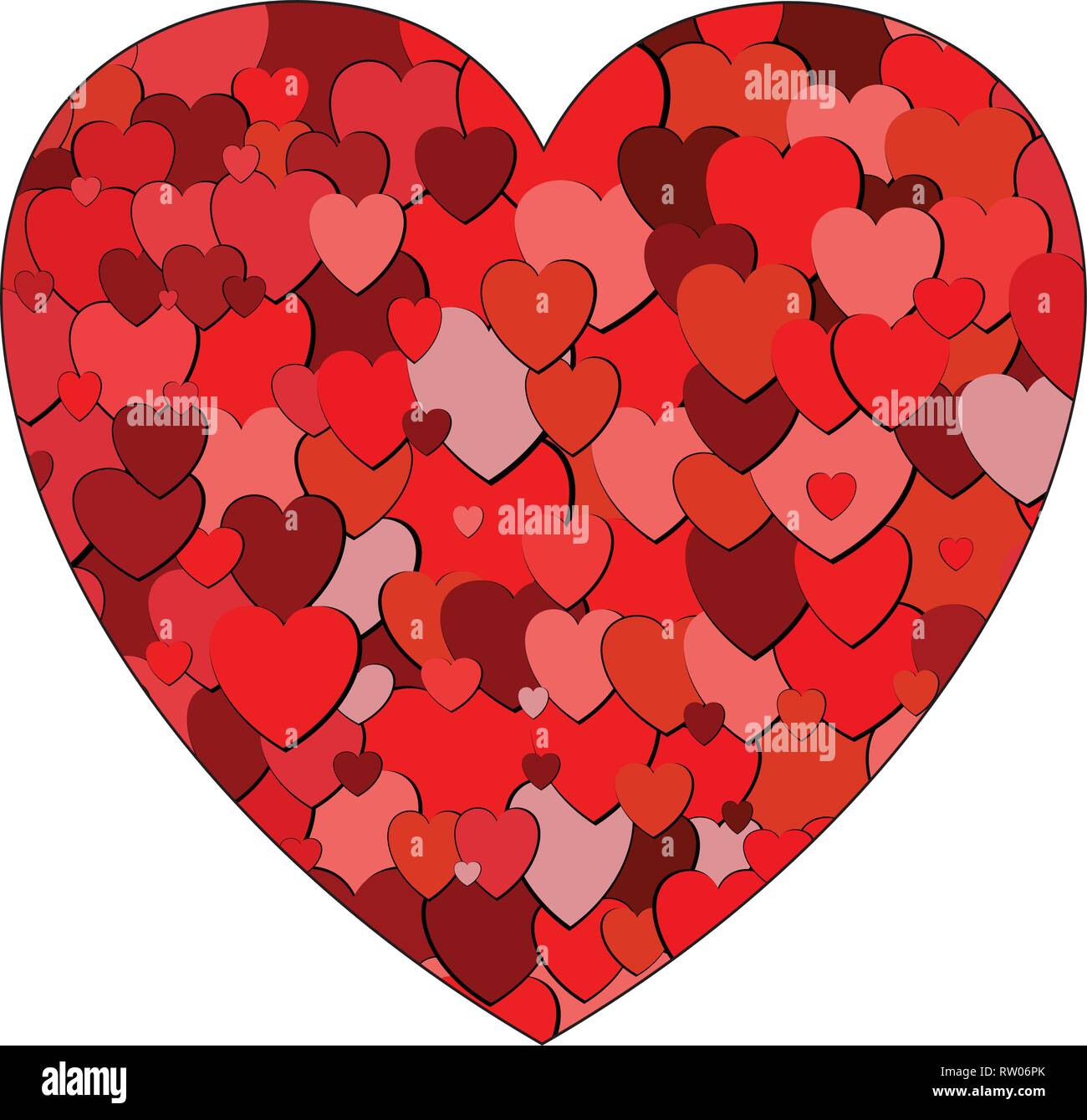 Heart filled with small hearts - Illustration Stock Vector Image & Art ...