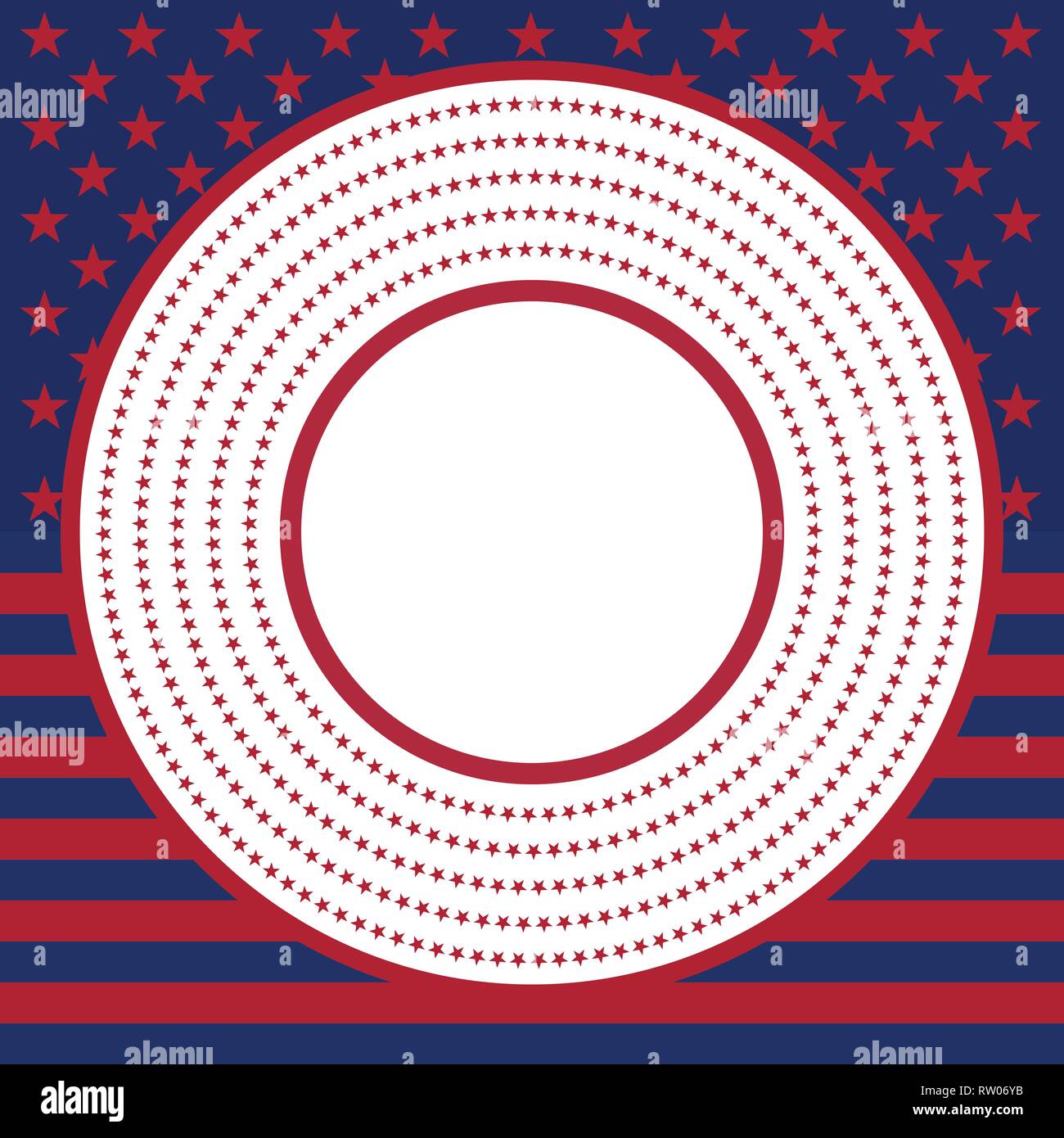 USA star vector pattern round frame. American patriotic circle border ...