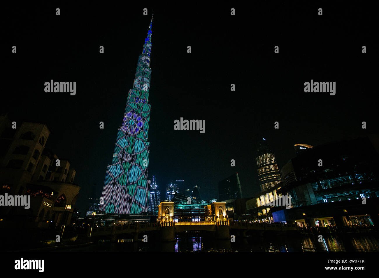 Burj Khalifa at Night, Dubai Stock Photo - Alamy