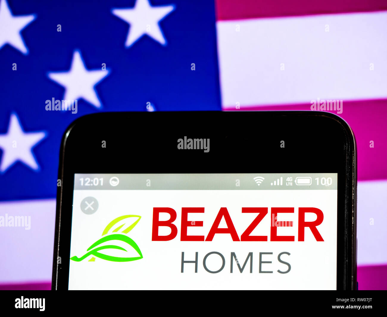 Beazer Homes USA Inc. logo seen displayed on smart phone Stock Photo ...