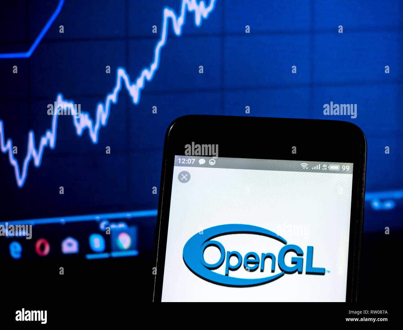 OpenGL - The Industry Standard for High Performance Graphics logo seen ...