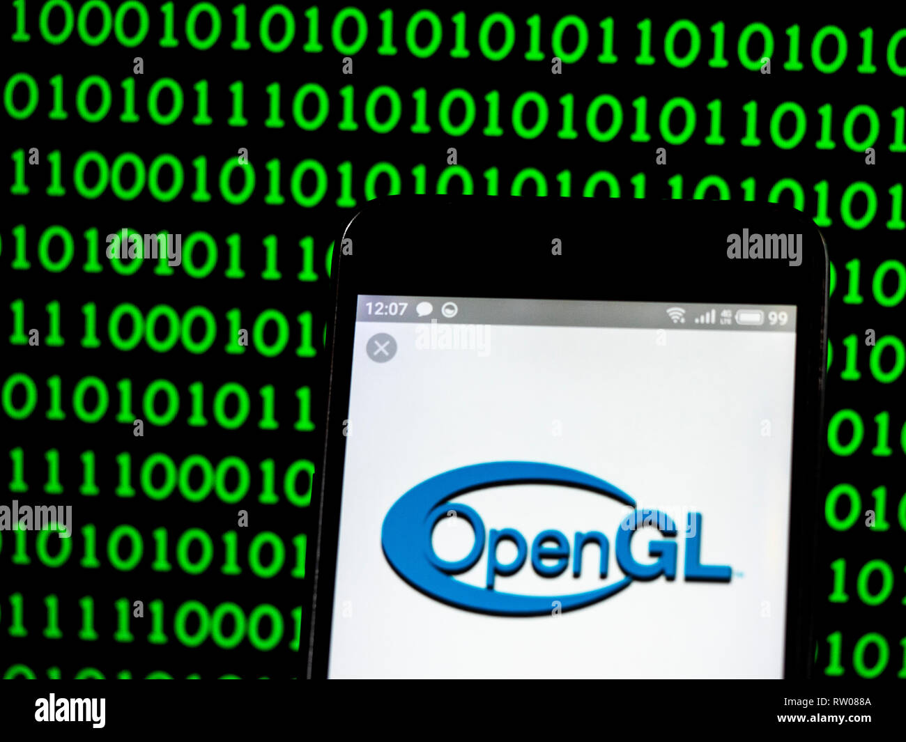 OpenGL - The Industry Standard for High Performance Graphics logo seen ... OpenGL - The Industry Standard for High Performance Graphics logo seen ...
