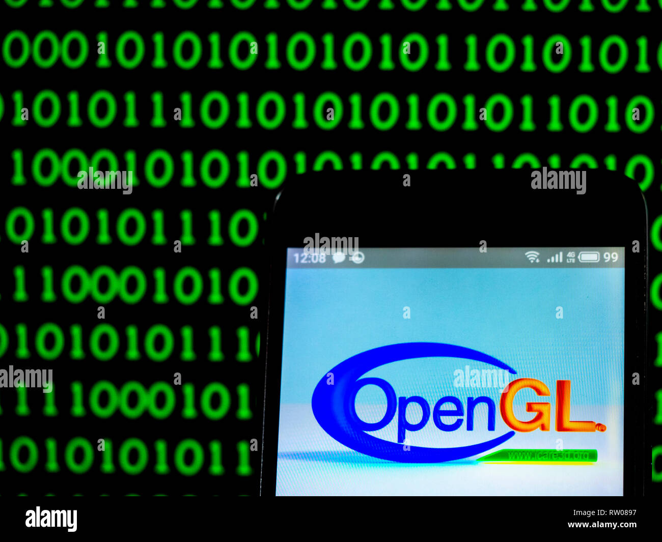 OpenGL - The Industry Standard for High Performance Graphics logo seen ... OpenGL - The Industry Standard for High Performance Graphics logo seen ...
