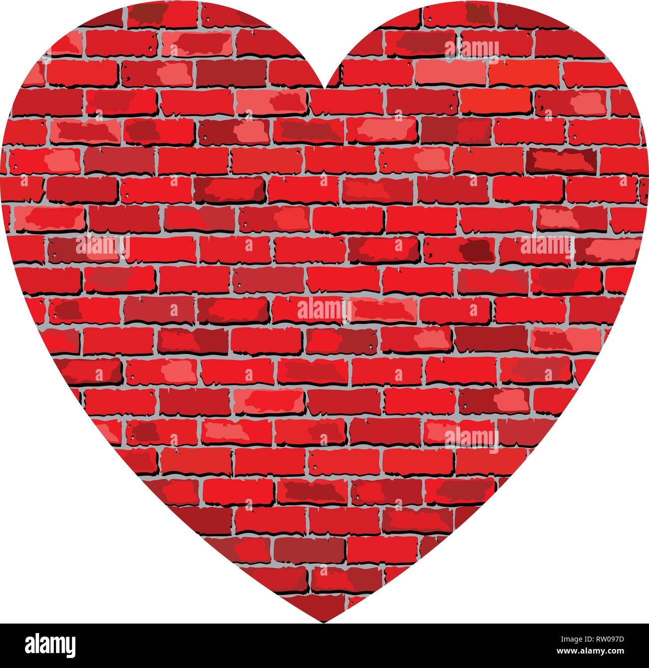 Heart on brick textured background - Illustration Stock Vector Image ...