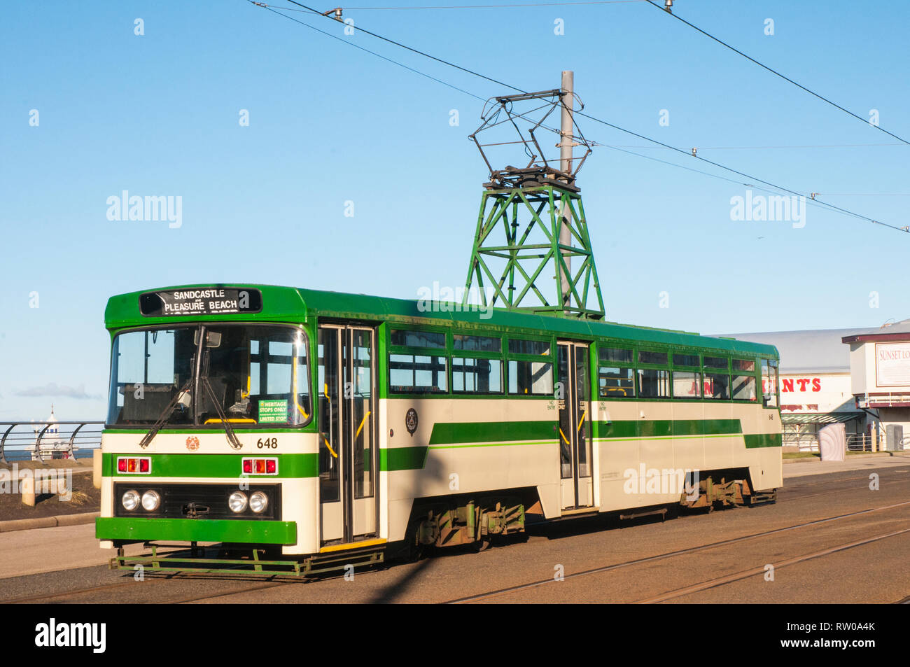 Blackpool Centenary tram car No. 648 which is part of the Heritage tram ...